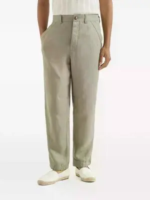 Brunello Cucinelli Linen Micro Chevron Trousers