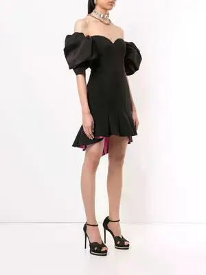 Alexander McQueen Peplum Hem Off-shoulder Dress