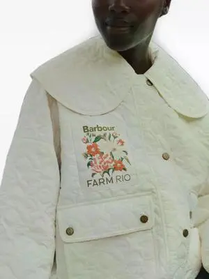 Barbour X Farm Rio Quilted Jacket With Floral Embroidery