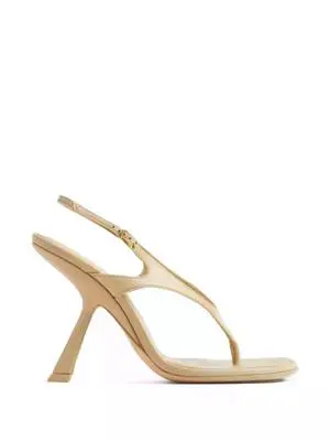 MUGLER Slingback Sandals With Sculptural Heel - Neutrals