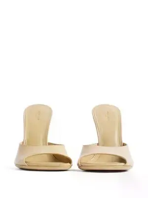 MUGLER Patent Peep-toe Sculptural Heel Mules