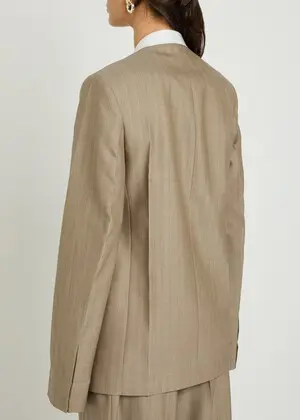 Victoria Beckham Folded-collar Double-breasted Wool Jacket