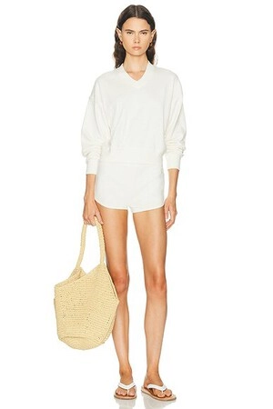 Eterne Cropped V Neck Sweatshirt