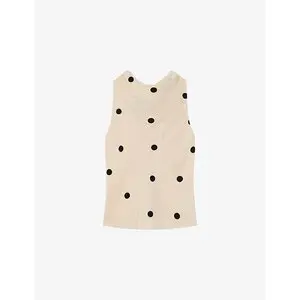 Whistles Polka Dot Halterneck Satin Blouse - Multi-coloured