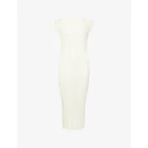 Issey Miyake Sleeveless Pleats Knit Midi Dress - Neutral