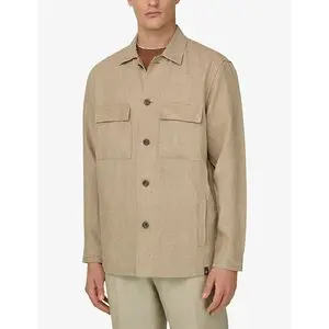 Boggi Milano Flap-pocket Washed Linen Overshirt