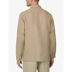 Boggi Milano Flap-pocket Washed Linen Overshirt