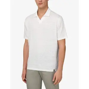 Boggi Milano Open-collar Regular-fit Stretch-linen Polo Shirt