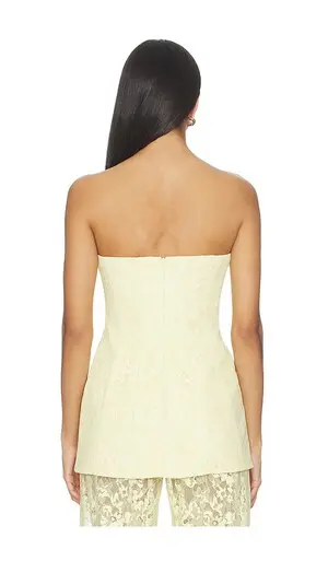 Amanda Uprichard Strapless Lace Tunic - Yellow