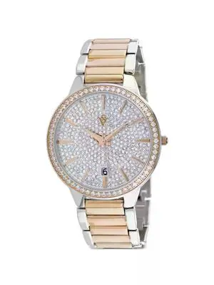 CHRISTIAN VAN SANT Alessia 38mm Crystal-embellished Two-tone Watch - Silver