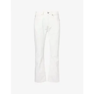 7 For All Mankind Straight-leg Cotton Denim Jeans - Chalk