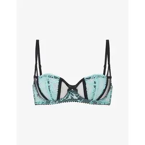 Agent Provocateur Rozlyn Underwired Mesh And Lace Bra - Mint/black