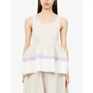 CFCL Sleeveless Knitted Flared-hem Top