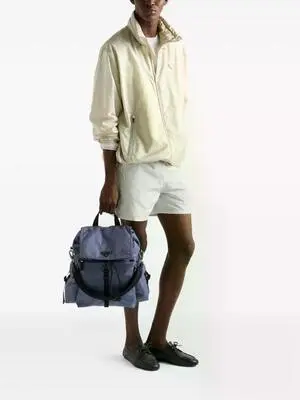 Prada Explore Re-nylon And Leather Backpack - Blue