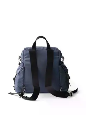 Prada Explore Re-nylon And Leather Backpack - Blue