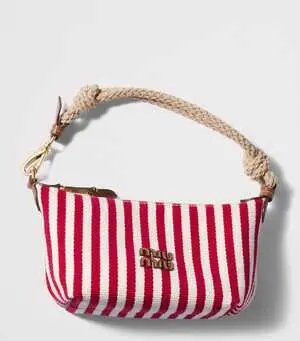 Miu Miu Cotton Stripe Pouch Bag