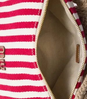 Miu Miu Cotton Stripe Pouch Bag