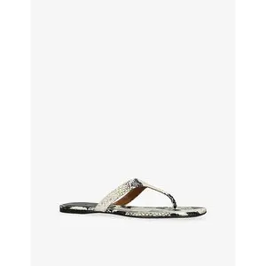 Khaite Archer Snakeskin Effect Leather Flat Sandals - Other