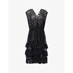 Dries Van Noten Polka Dot Mesh Midi Dress