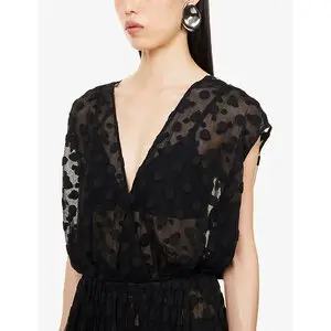 Dries Van Noten Polka Dot Mesh Midi Dress