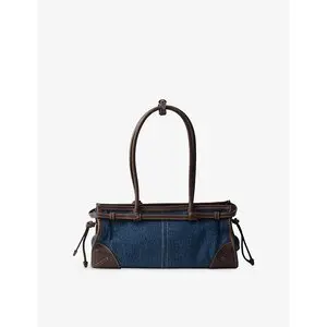 Prada Bonnie Denim And Leather Handbag