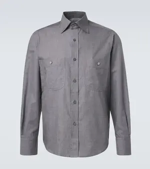 STOFFA Cotton And Silk Shirt - Grey