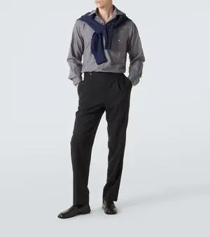 STOFFA Cotton And Silk Shirt - Grey