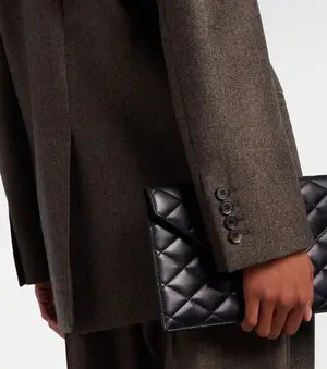 Saint Laurent Herringbone Double-breasted Wool Blazer