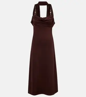 Rebecca Vallance Isla Scarf-detail Midi Dress - Brown