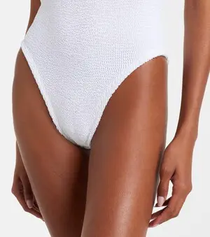 Burberry Checked Swimsuit - White