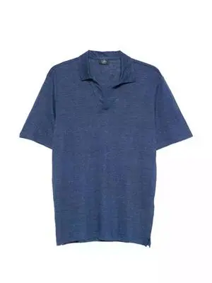 BARBA NAPOLI Short-sleeved Polo-collar T-shirt - Blue