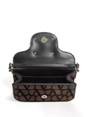 Valentino Garavani Small Shoulder Bag Locò Toile Iconographe - Black