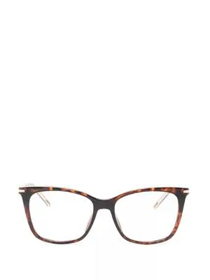 BOSS Tortoiseshell Effect Rectangle Frame Eyeglasses - Brown