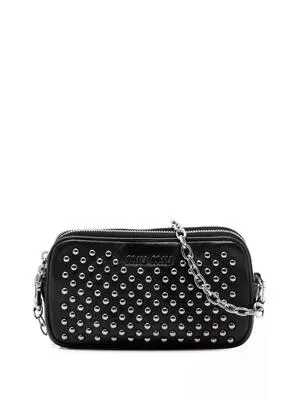 Miu Miu 2000-2025 Studded Leather Double Zip Crossbody Bag