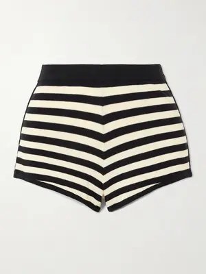 Posse Darcy Striped Pima Cotton Shorts - Neutrals