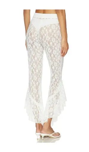 My Beachy Side Lace Ruffle Cuff Pants