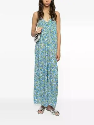 Zadig&Voltaire Ristym Floral-print Maxi Dress - Blue