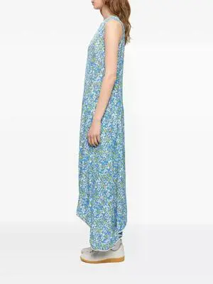 Zadig&Voltaire Rerol Floral-print Asymmetric Dress - Blue