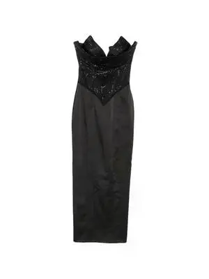 MITILIANE COUTURE Embellished Strapless Maxi Dress - Black