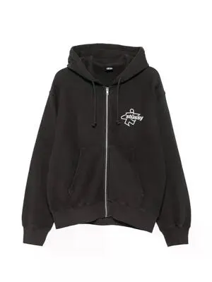 StÜssy Surf Logo-print Zip-up Hoodie - Grey