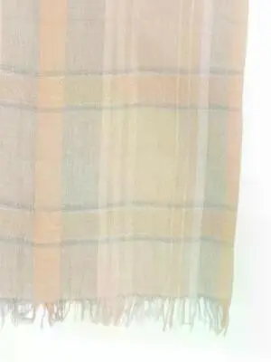 PANICALE Check-pattern Fringed Scarf - Neutrals