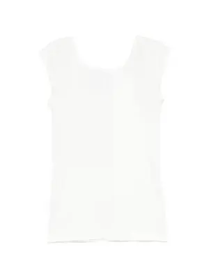 Pinko Tenace T-shirt With Square Neck And Cap Sleeves - White
