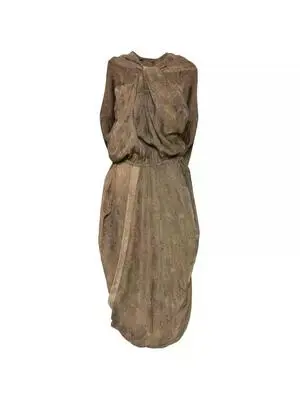 UMA WANG Sleeveless Midi Dress - Brown