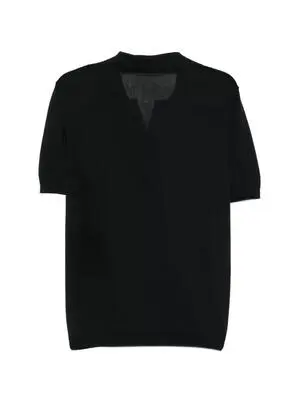 A PAPER KID Open-collar T-shirt - Black
