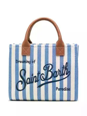 MC2 SAINT BARTH Midi Vanity Striped Tote Bag - Blue