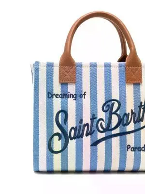 MC2 SAINT BARTH Midi Vanity Striped Tote Bag - Blue