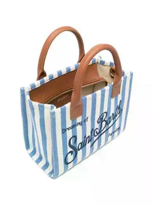 MC2 SAINT BARTH Midi Vanity Striped Tote Bag - Blue