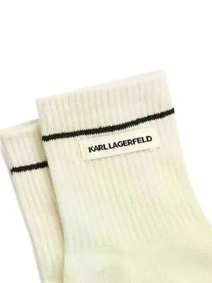 Karl Lagerfeld Ribbed Crew Socks Pack Of Two