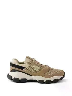 Prada Prada Mesh And Suede Sneakers Neutrals