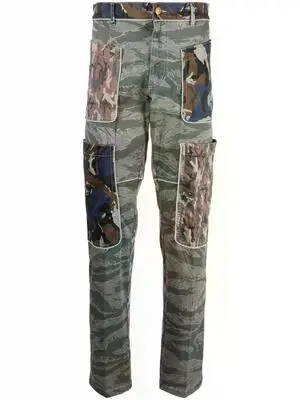 DIESEL® Camouflage Print Straight-leg Trousers - Blue